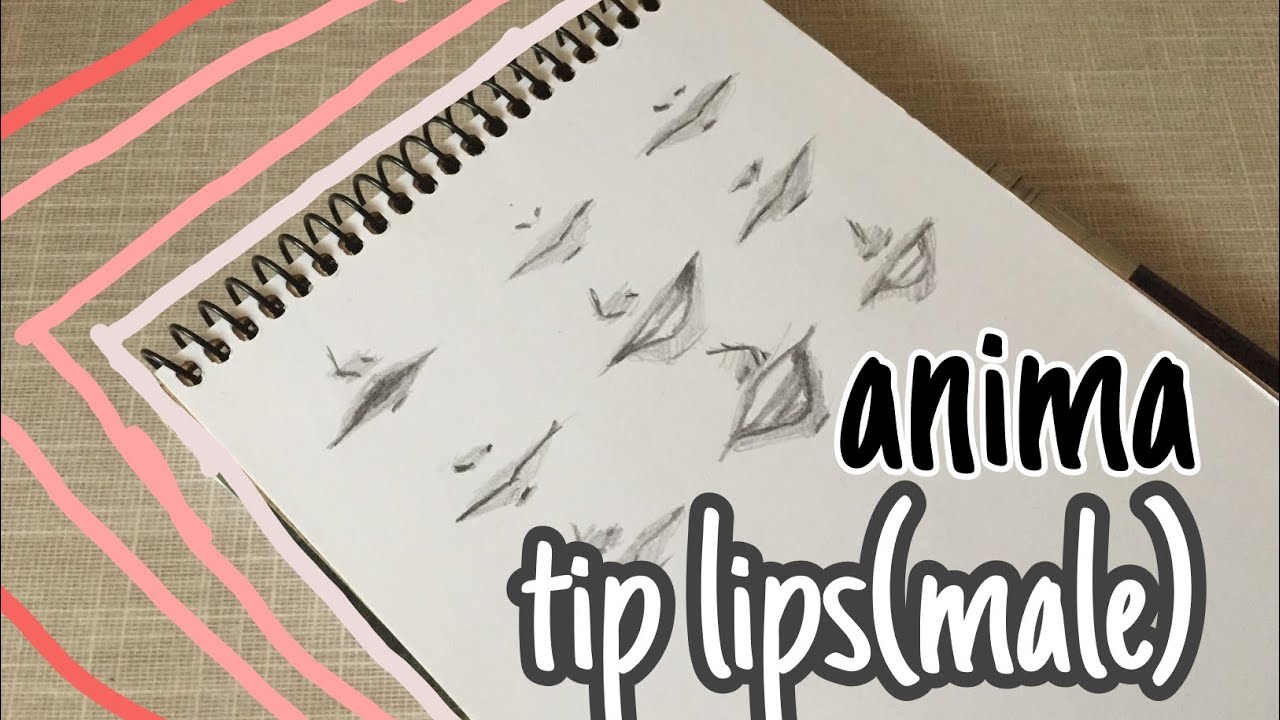 tip lip anime drawing with pencildrawing ver(male)|draw with me - YouTube