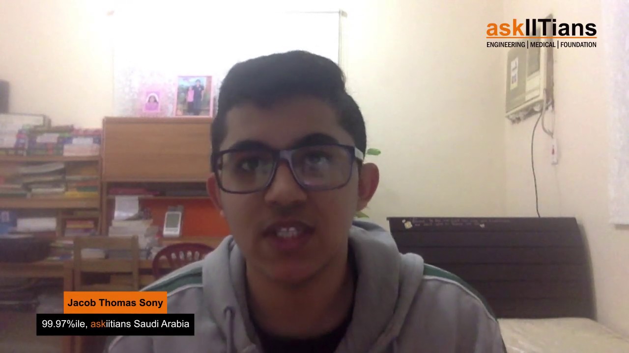 99.97%ile in JEE Main 2020 |Jacob Thomas Sony - Success Story - YouTube
