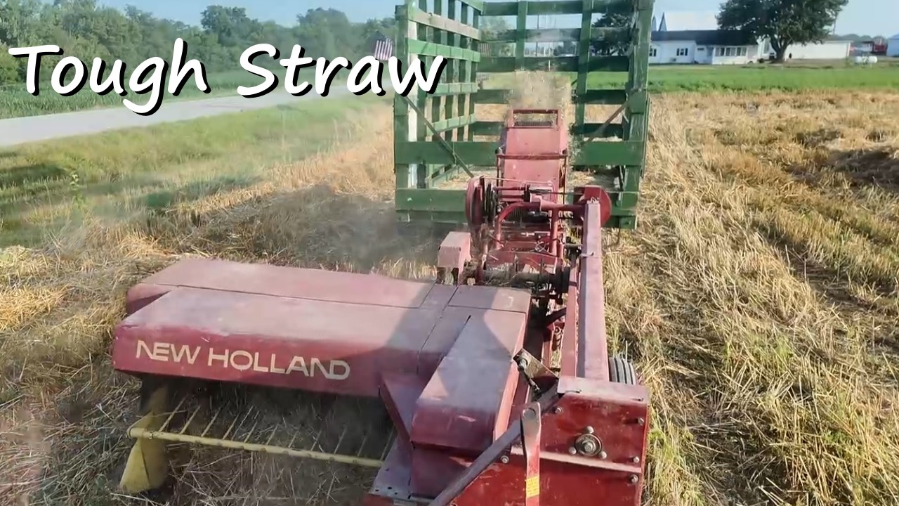 Attempting to Bale Oat Straw - YouTube