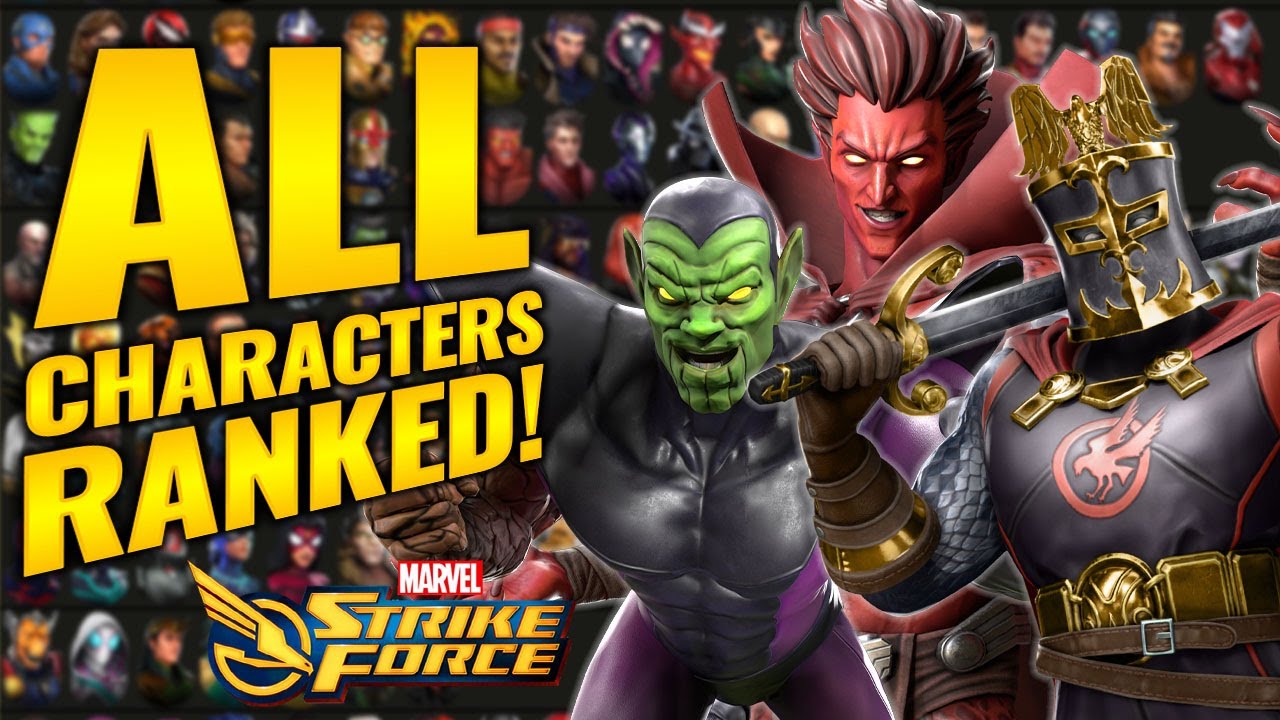 MARVEL STRIKE FORCE TIER LIST! ALL CHARACTERS RANKED Best to Worst ...