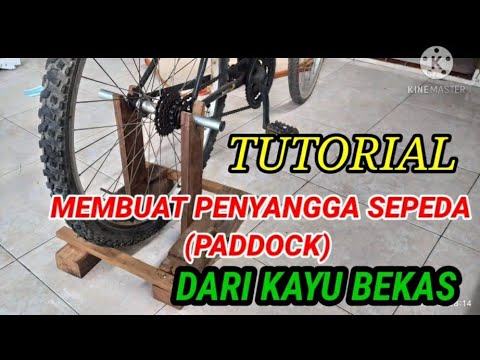 TUTORIAL... MEMBUAT PENYANGGA SEPEDA (PADDOCK) DARI KAYU BEKAS - YouTube