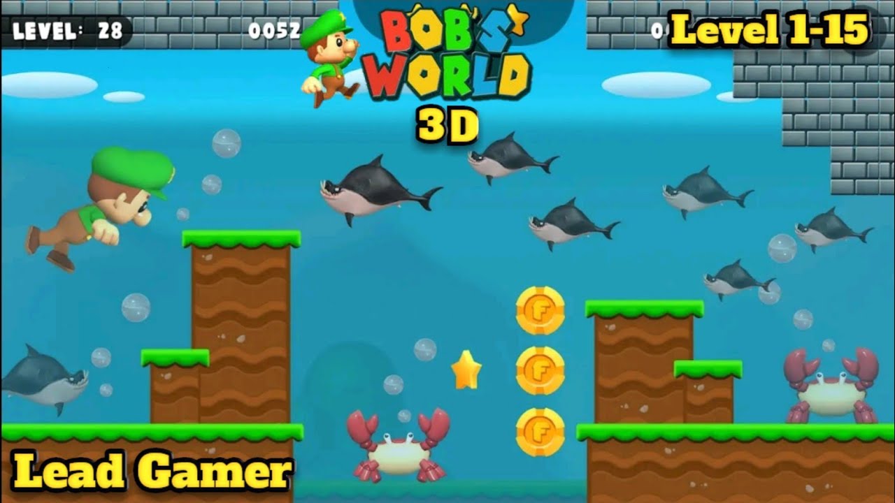 Bob World adventure 3d Game|Level 1-15| #gaming #games #gameplay - YouTube