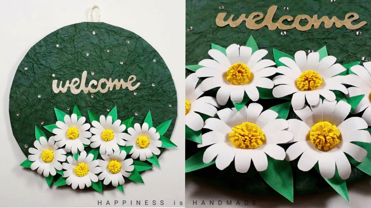~ WELCOME ~ wall Hanging Making with Cardboard & Paper | Welcome Door ...