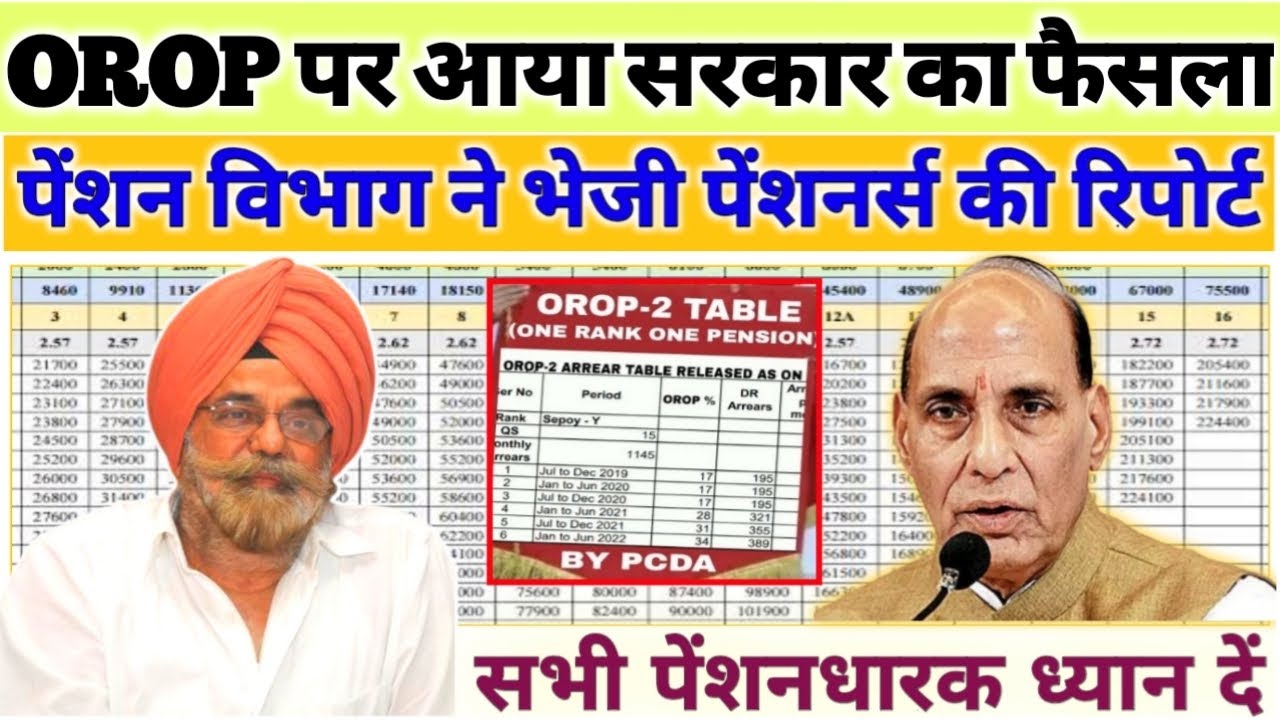 OROP 2 Pension Revision latest Table Published, orop latest news today ...