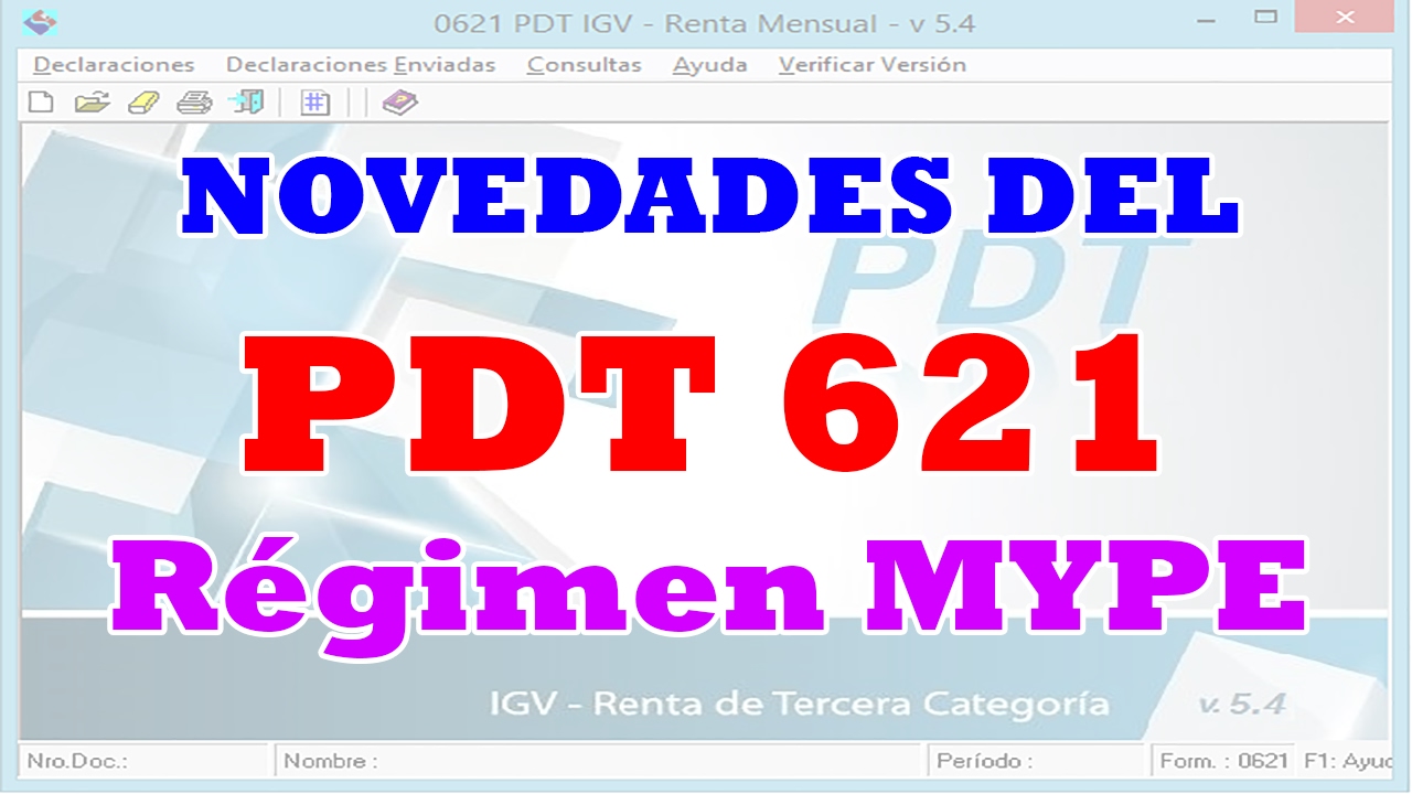 Novedades del PDT 621 - Régimen Mype Tributario - YouTube