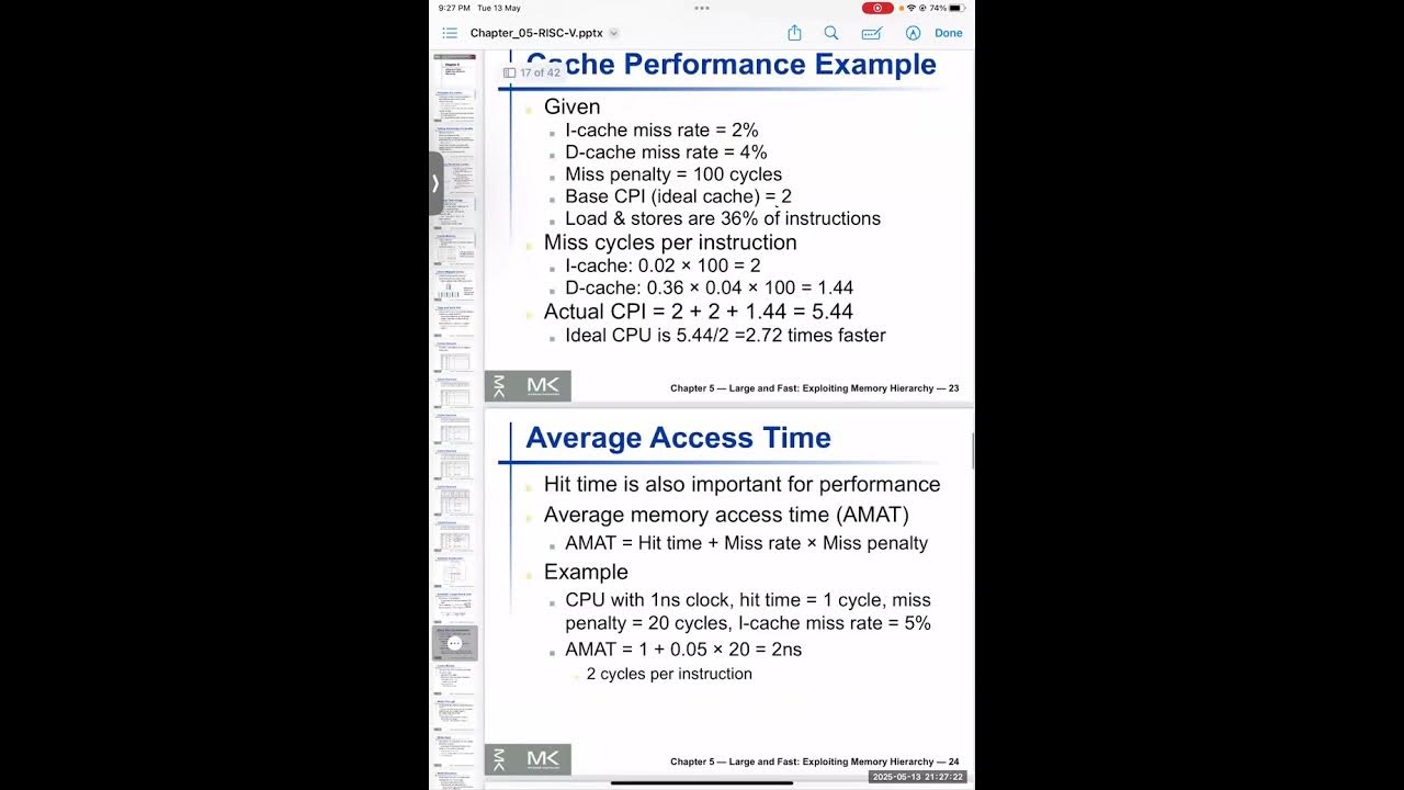 Large and Fast Exploiting Memory Hierarchy (Chapter 5) Overview - YouTube