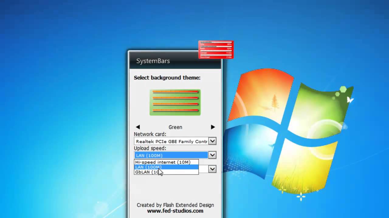 System Bars Windows 7 Gadget - YouTube