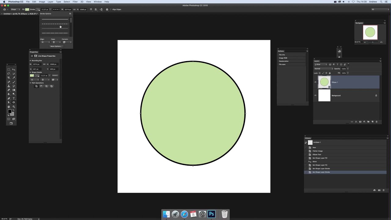 Saving stroke options for Photoshop shapes (Intermediate) tutorial ...