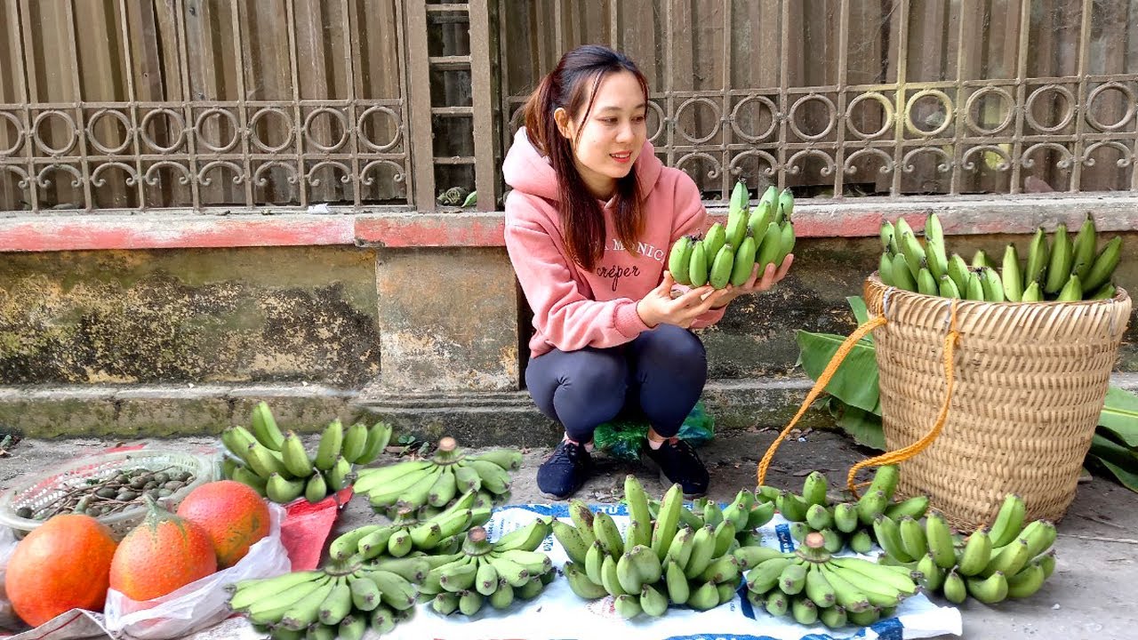 Harvesting Banana Fruit Garden Goes to the market sell | Ngân Daily ...