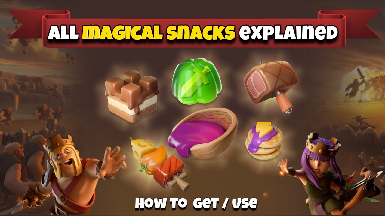 CLASH OF CLANS : how to use All Magical Snacks ( Consumable ) in coc ...