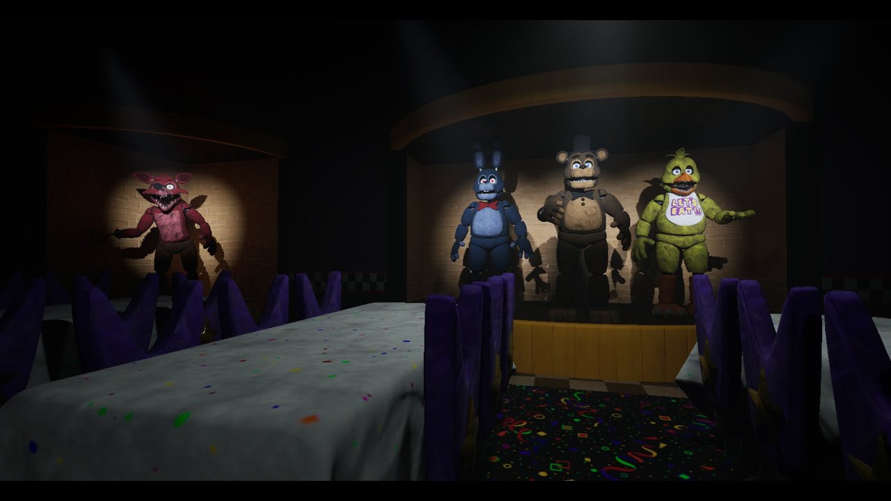 UE5 FNaF Environment test 2, animatronics, and props. - YouTube