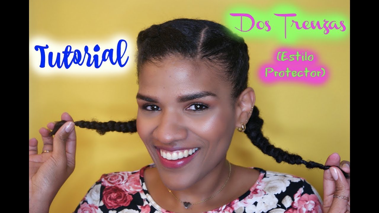 Tutorial: Dos trenzas (Estilo Protector) - YouTube