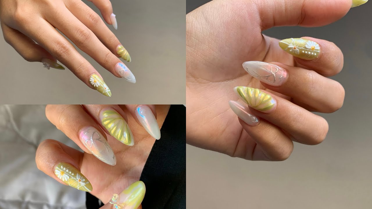 Full Tip Gel X Tutorial ( Spring Nail Design) Gel Extensions - YouTube