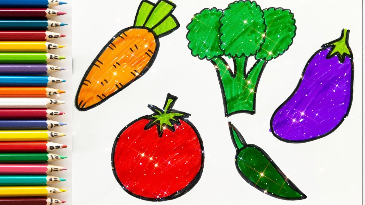 Vegetables Drawing || How To Draw Vegetables Drawing | Vegetables ...
