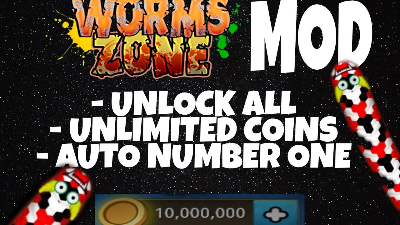 Worm Zone.io Mod Apk | Unlock All | Unlimited Coins | Auto Top Global ...