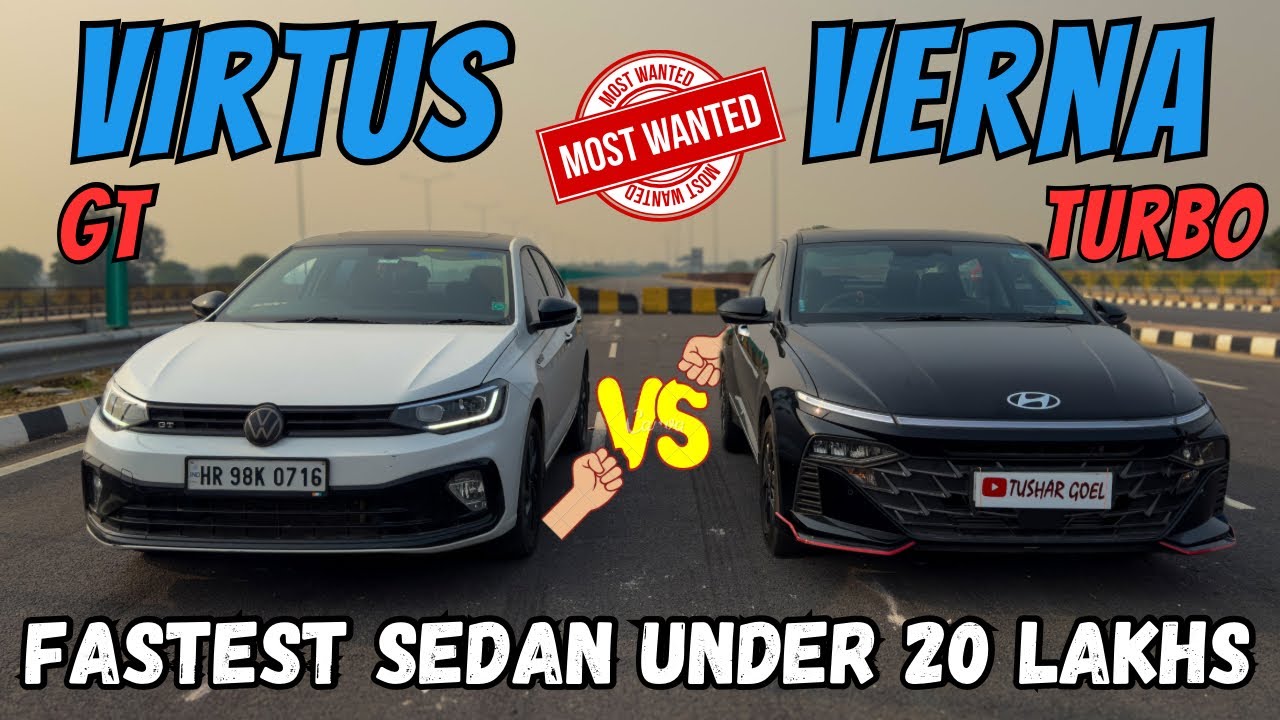 Volkswagen Virtus GT 🇩🇪 Vs Hyundai Verna Turbo 🇰🇷 [Drag Race] {1.5L Vs ...