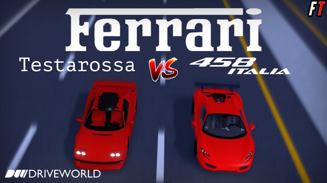 Ferrari Testarossa VS Ferrari 458 in Roblox Drive World! (Insane match ...