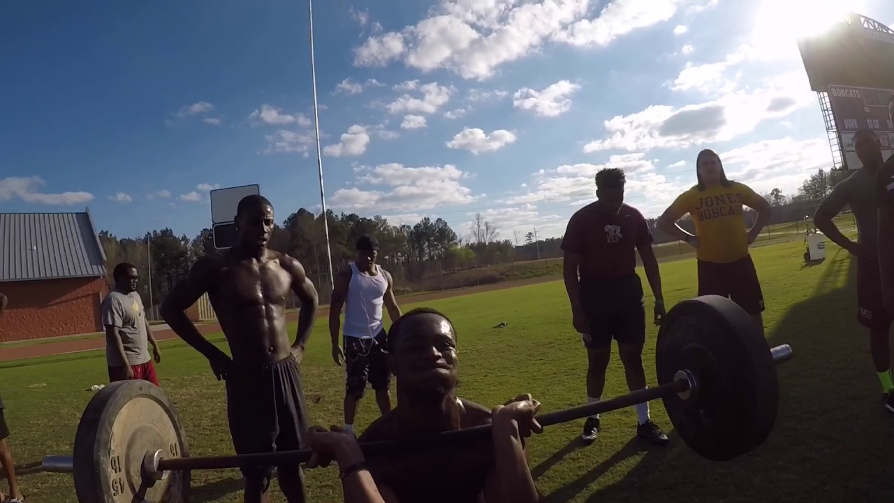 Jones County Junior College football competition conditioning day - YouTube