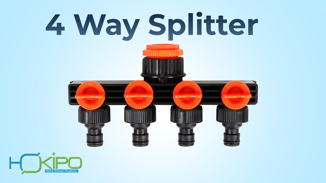 HOKIPO 4-Way Water Tap Connector Adapter - YouTube