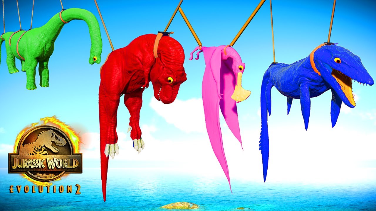 Jurassic World Evolution 2 - T-Rex Colors Vs Mosasaurus Vs Green ...