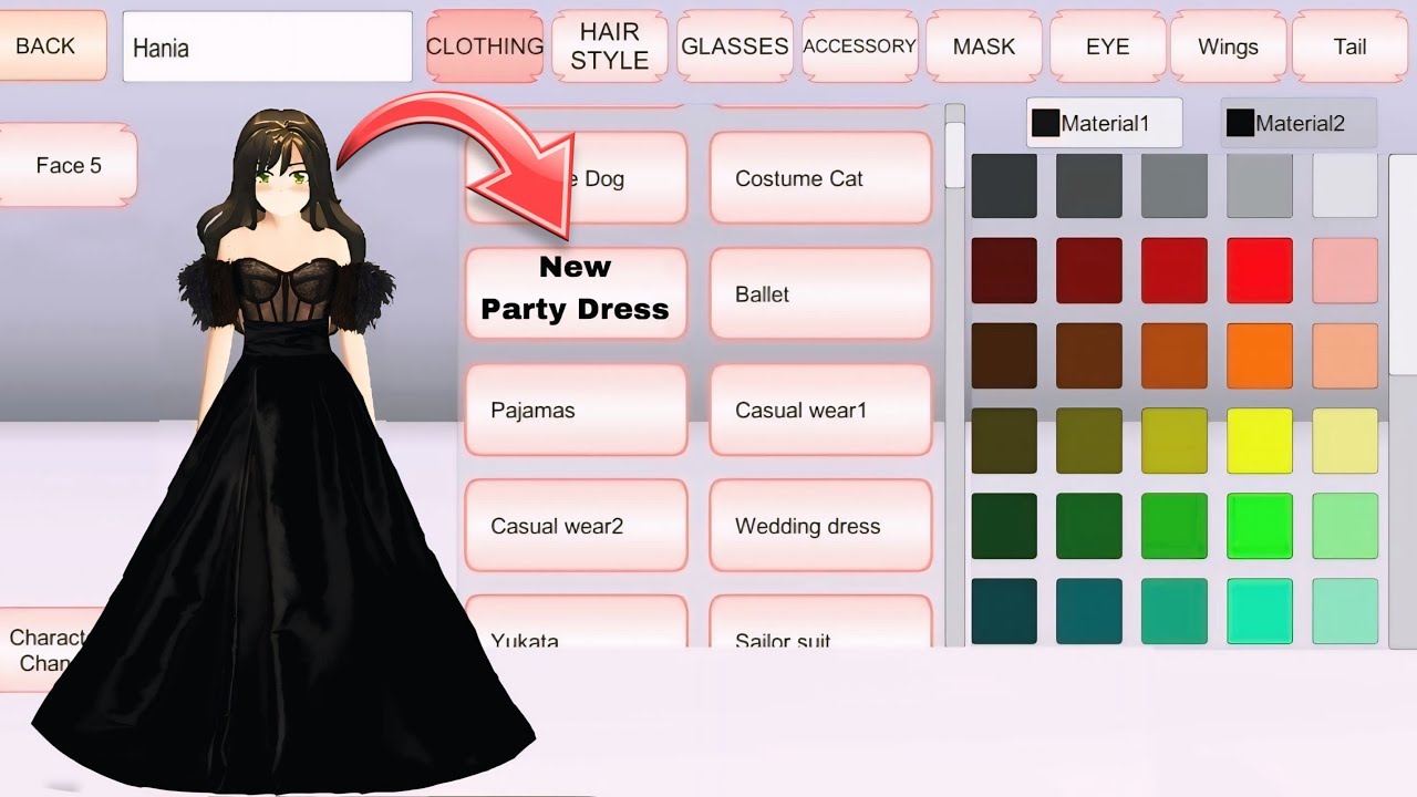 NEW AND UPDATED 🖤BLACK PARTY CUM WEDDING GOWN🍀|| SAKURA SCHOOL ...