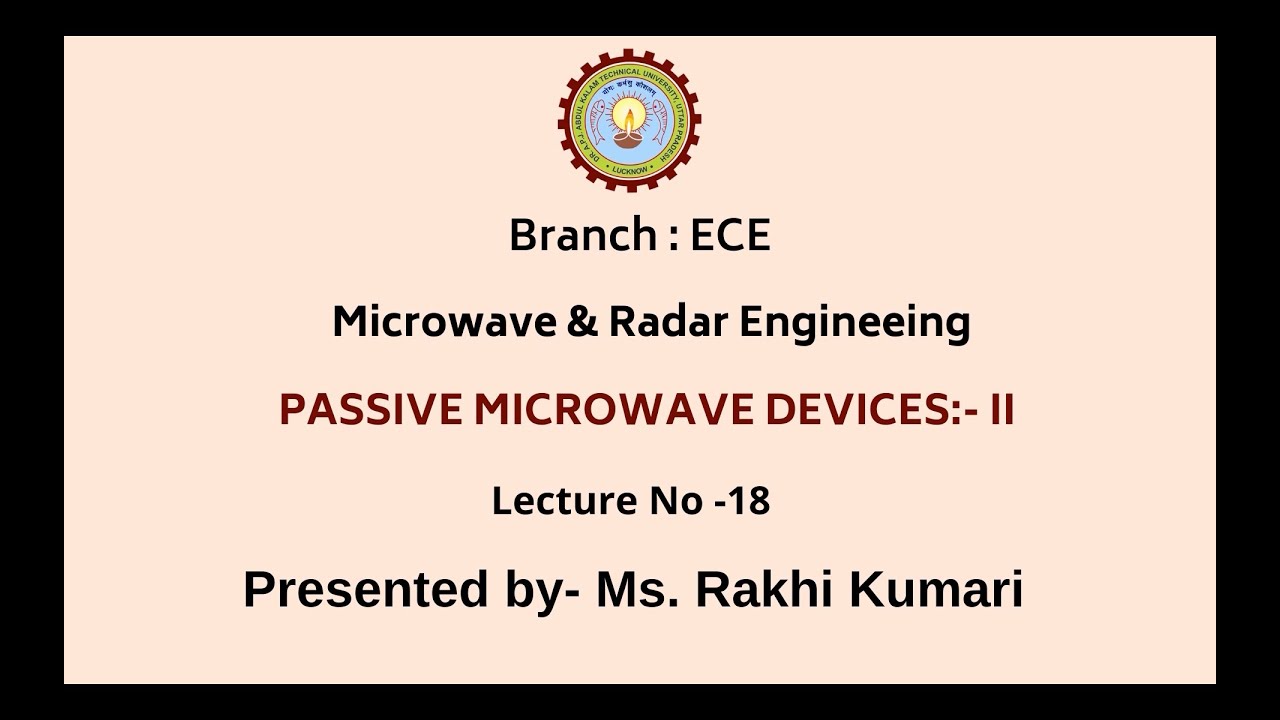 Microwave & Radar Engineering | Passive Microwave Devices Part-2 | AKTU ...