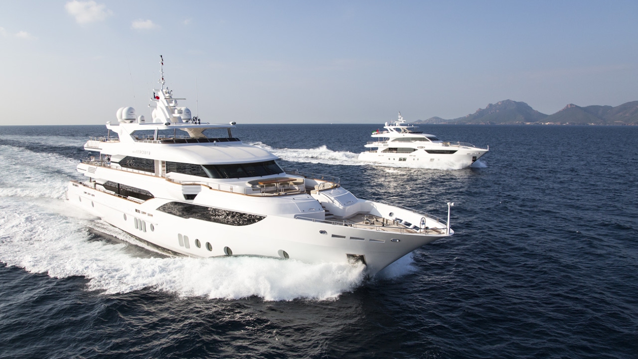 Superyachts Majesty 155 & Majesty 110 cruising together in France - YouTube