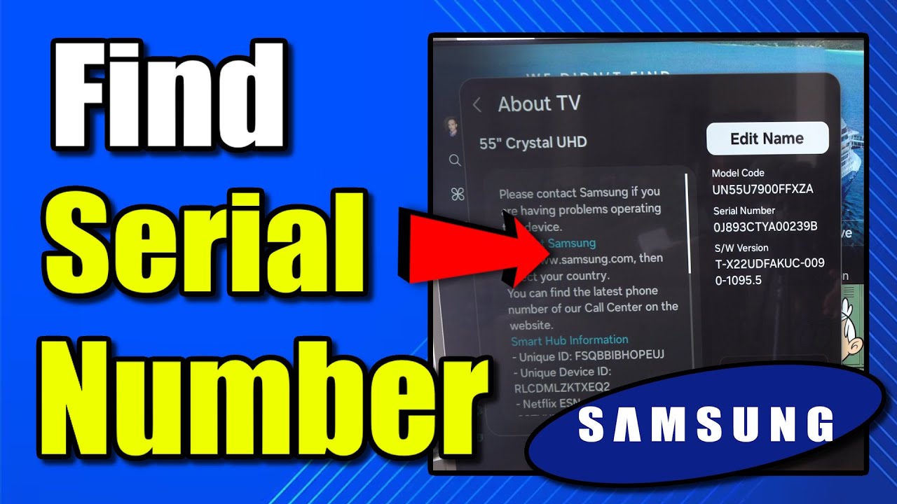 How to Find Serial Number & Model Code on Samsung TV (Best Method ...