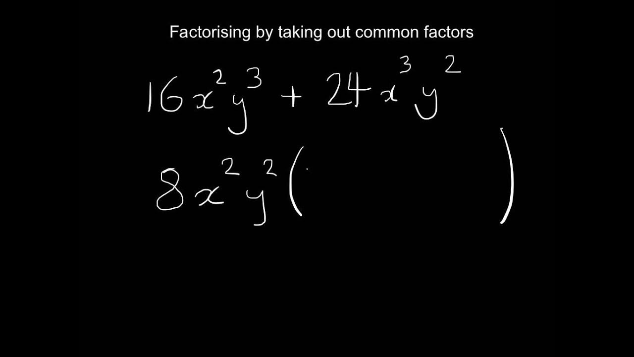Factorising by taking out common factors - YouTube