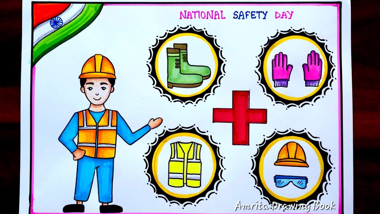 National Safety Day Drawing Easy /Safety Day Drawing /How to Draw ...