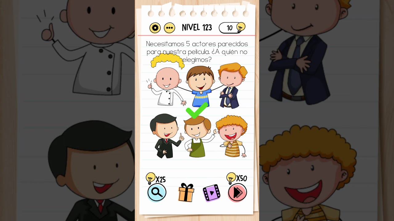 Brain Test |123|RESUELTO|Necesitamos 5 actores parecidos para nuestra ...