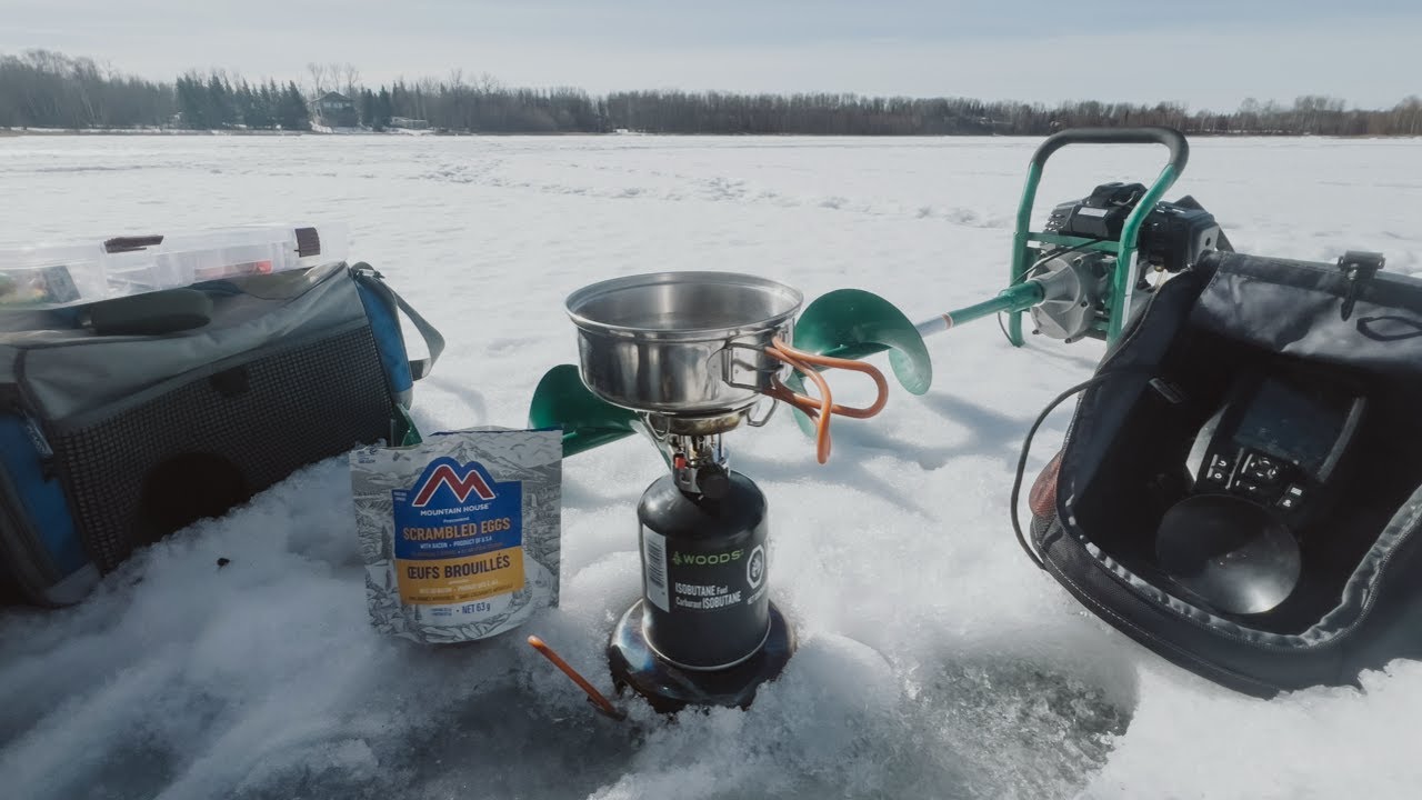 SOLO Winter Cookout | Ice Fishing for Walleye and Rainbow Trout - YouTube