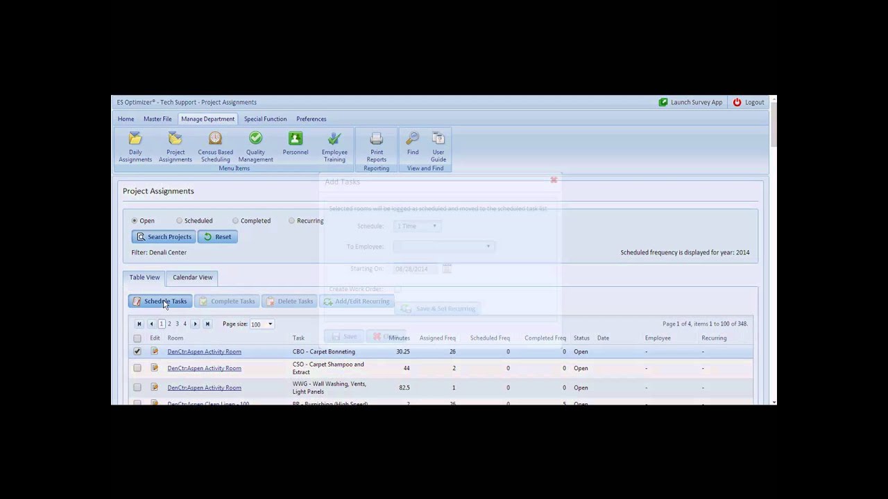 How to Set Projects to ReOccur in ES Optimizer HD - YouTube