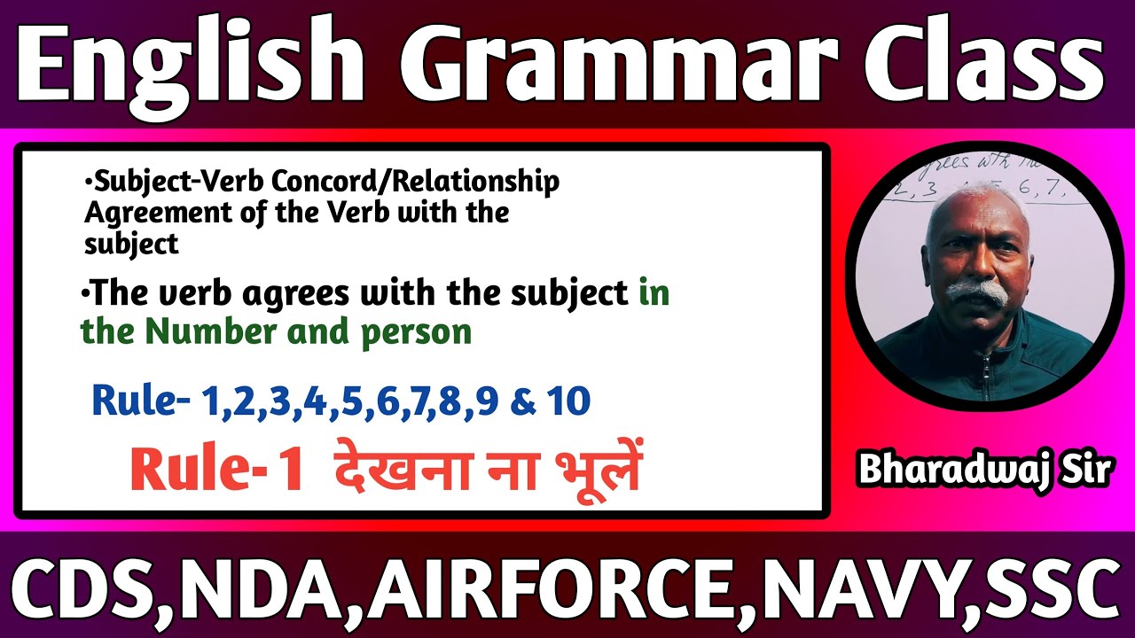 English Grammar | Subject-Verb Concord/Relationship | Rule 1 | NDA,CDA ...