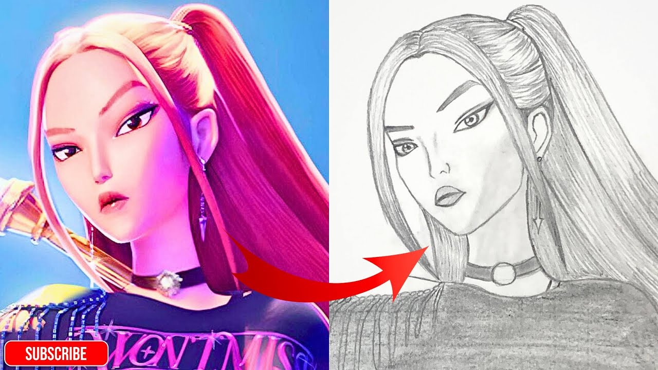 How To Draw Mira From Kpop Demons Hunters - Step by step drawing ...