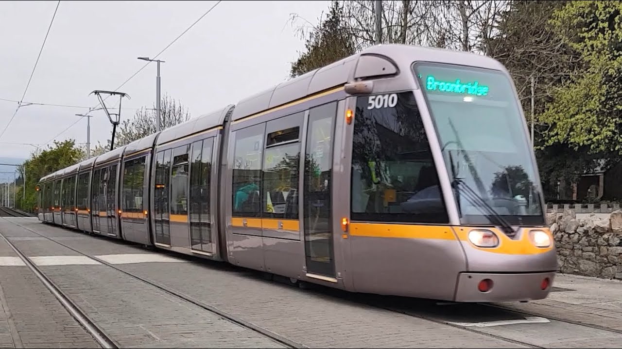 Luas Tram Number 5010 Departing Milltown Station - YouTube