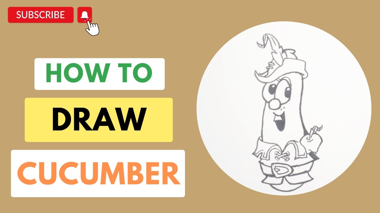 HOW TO DRAW CUCUMBER - EASY CUCUMBER DRAWING TUTORIAL FOR BEGINNERS - YouTube