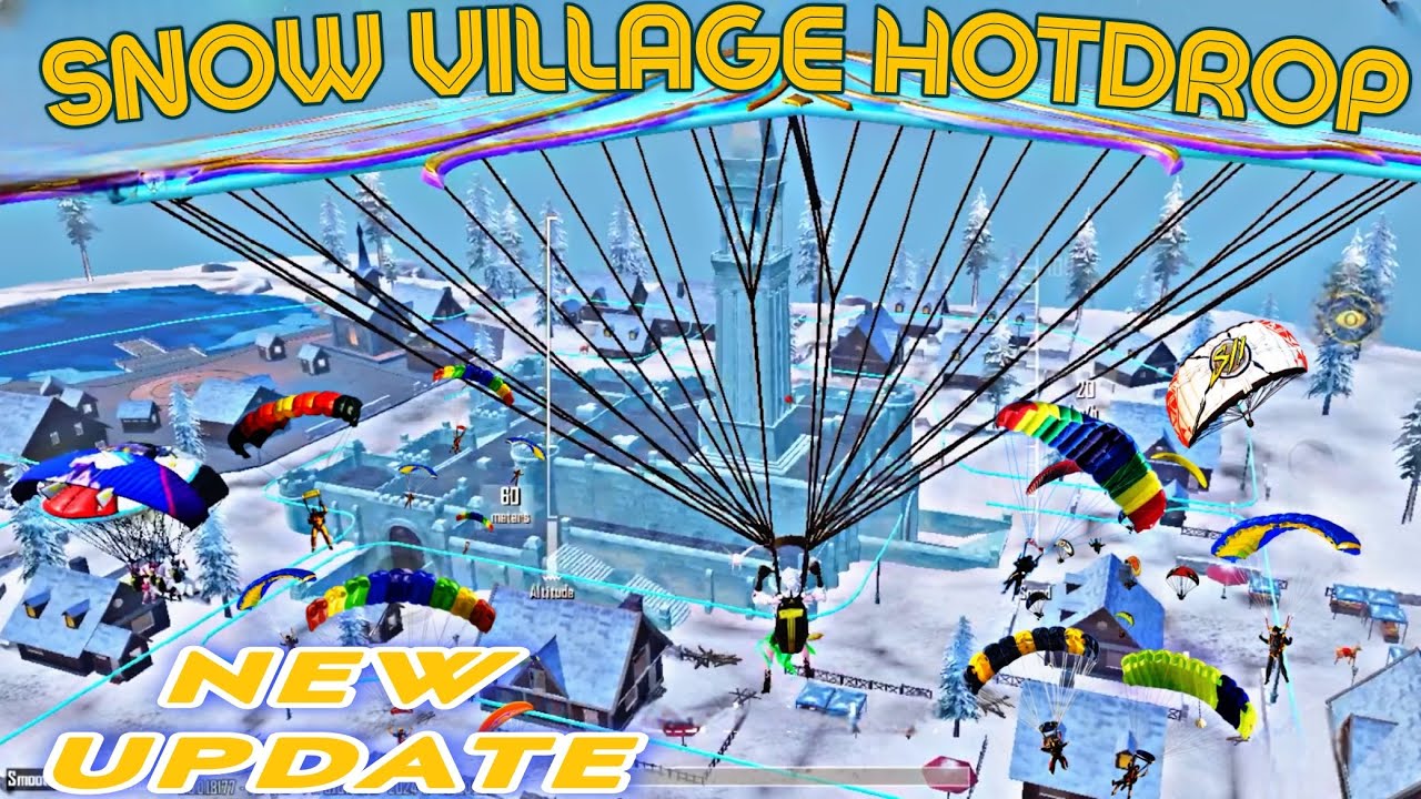 BGMI 2.9 NEW UPDATE SNOW VILLAGE HOTDROP GAMEPLAY | BGMI WINTER UPDATE ...
