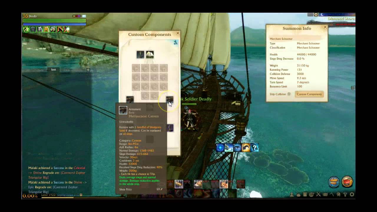 Archeage Crest trade pack storage and Ship customization - YouTube
