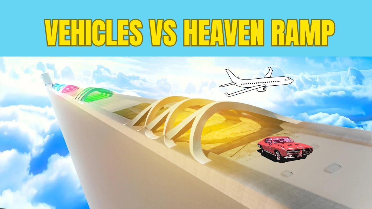 VEHICLES VS RAMP OF HEAVEN | BEAMNGDRİVE | CAR-BUS-PLANE CRASH TEST # ...