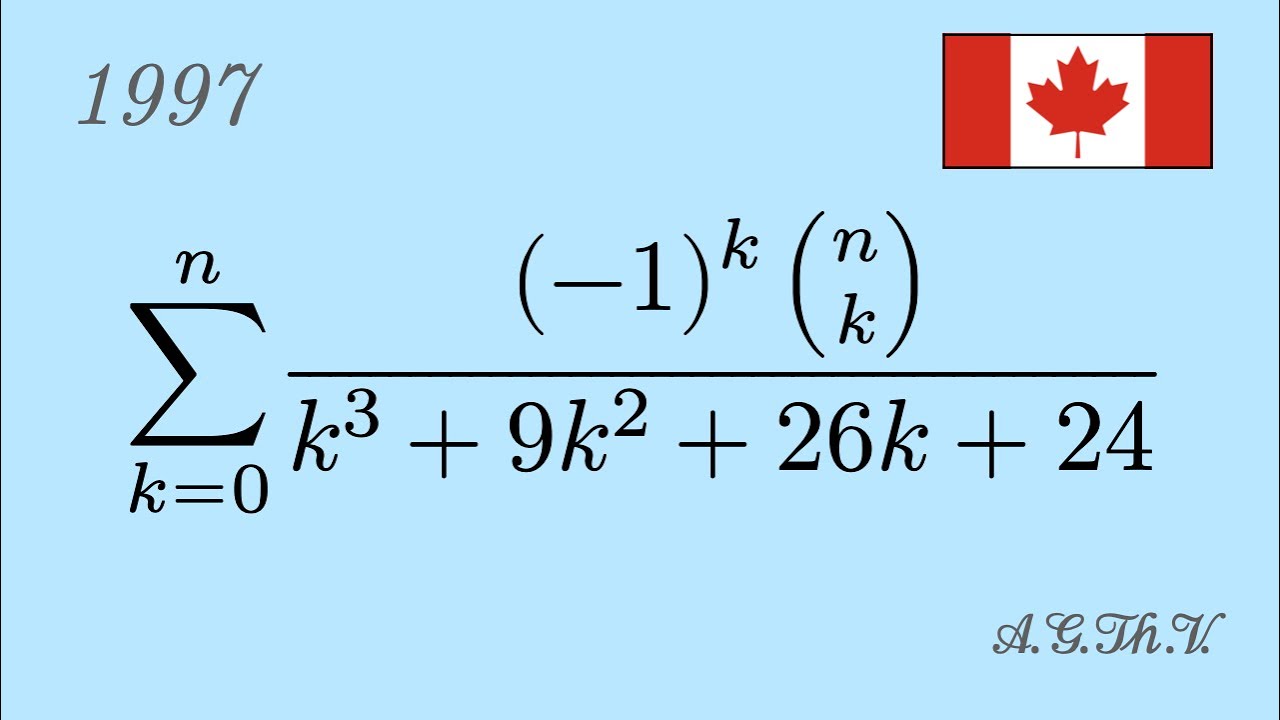 Canadian Mathematical Olympiad, 1997, problem 5 - YouTube