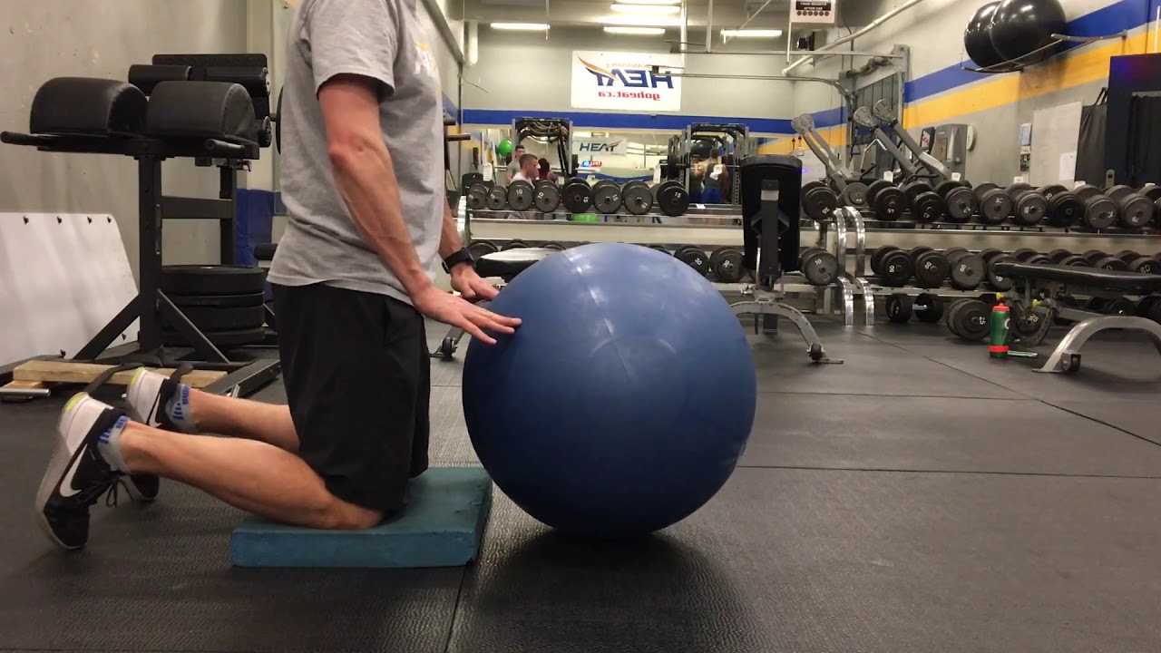 Swiss Ball core roll out - YouTube
