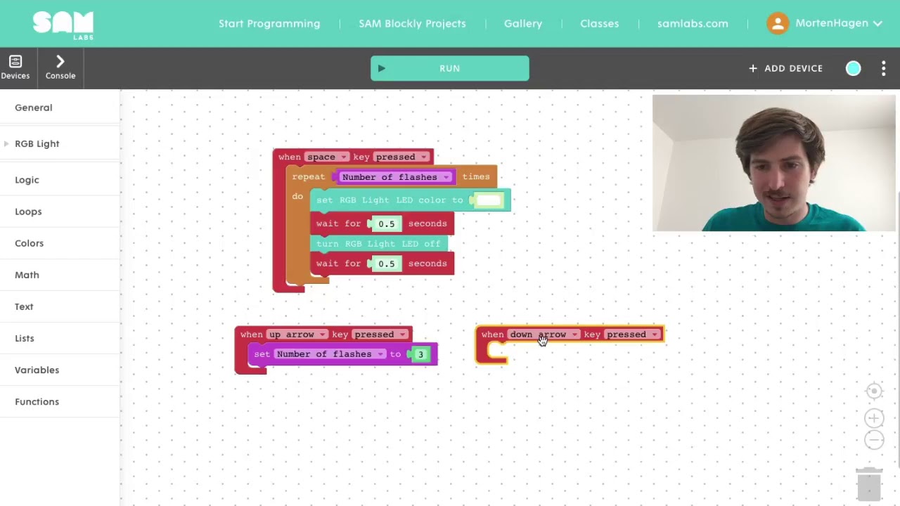 Coding with SAM Labs Variables - YouTube