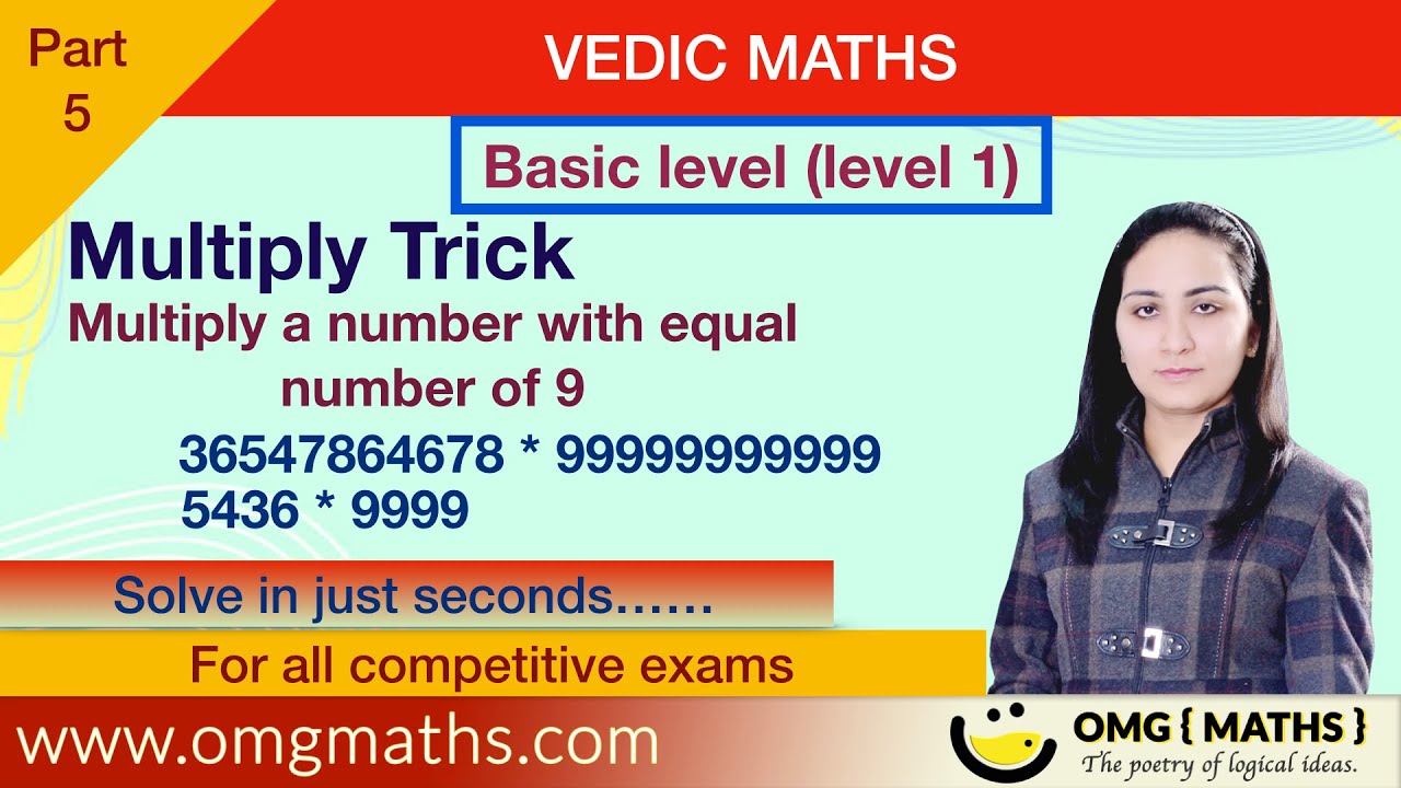 multiply a number with equal number of 9 | #vedicmaths #omgmaths # ...