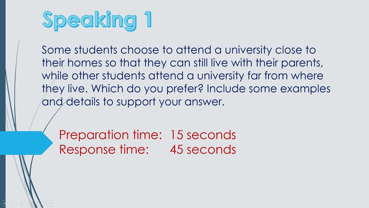 TOEFL 45-second Speaking Task # 3 - YouTube