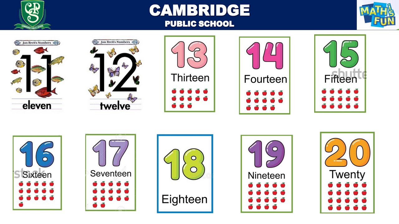 Numbers Names 11 20 - YouTube