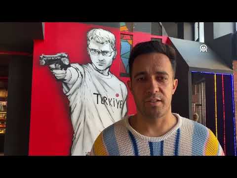 Yusuf Dikeç'in olimpiyatlardaki atış tarzı işletme duvarına resmedildi