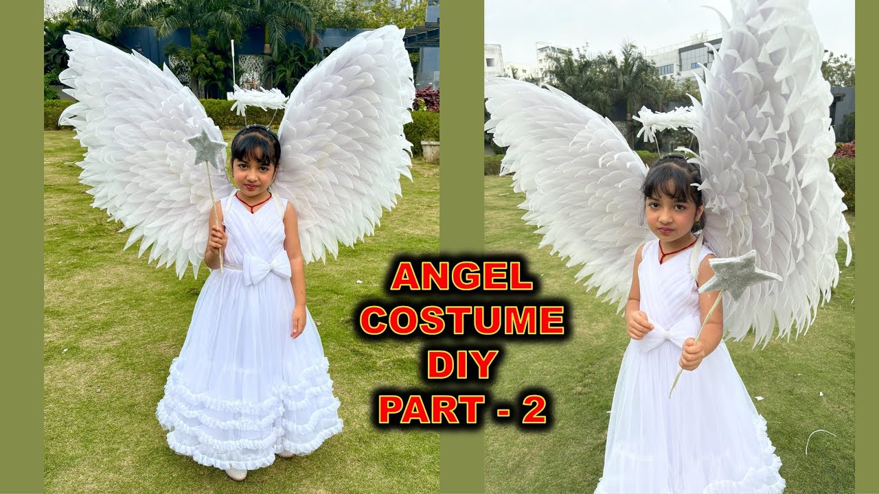 DIY Angel Costume Full Tutorial Part 2 - completing the feathers of the ...