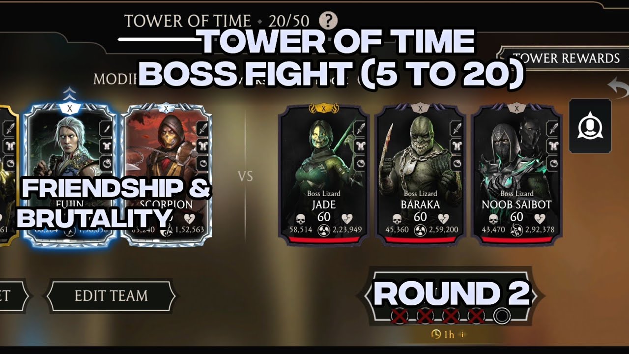 Tower of Time (5 to 20) Boss fight Friendship & brutality, round 2 game ...