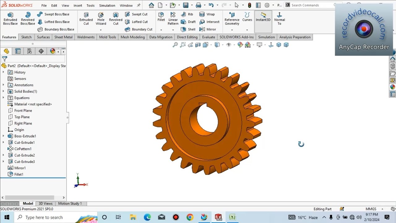 Exercise 41 # spur gear design with equations - YouTube